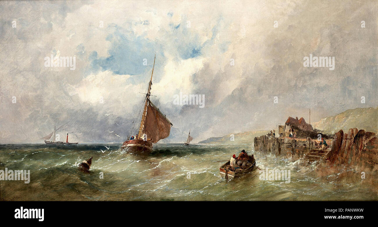 Meadows James Edwin - Shipping off a Pier Stock Photo - Alamy