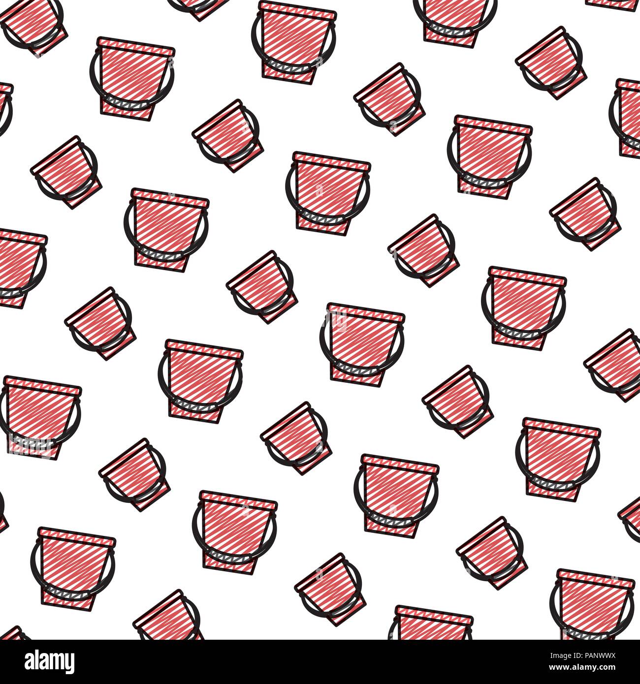 doodle plastic bucket object style background Stock Vector Image & Art ...