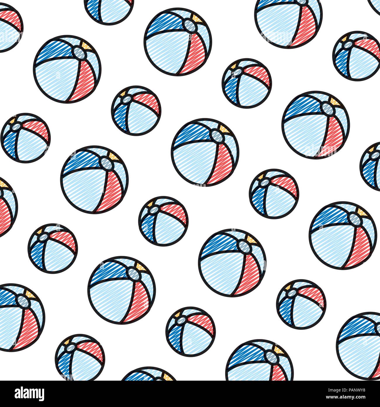 doodle beach ball inflatable toy background Stock Vector Image & Art ...