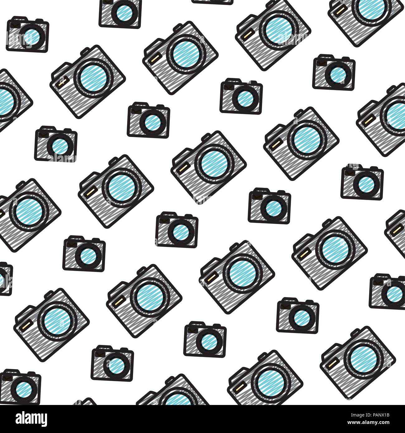 doodle digital camera equipment object background Stock Vector Image ...