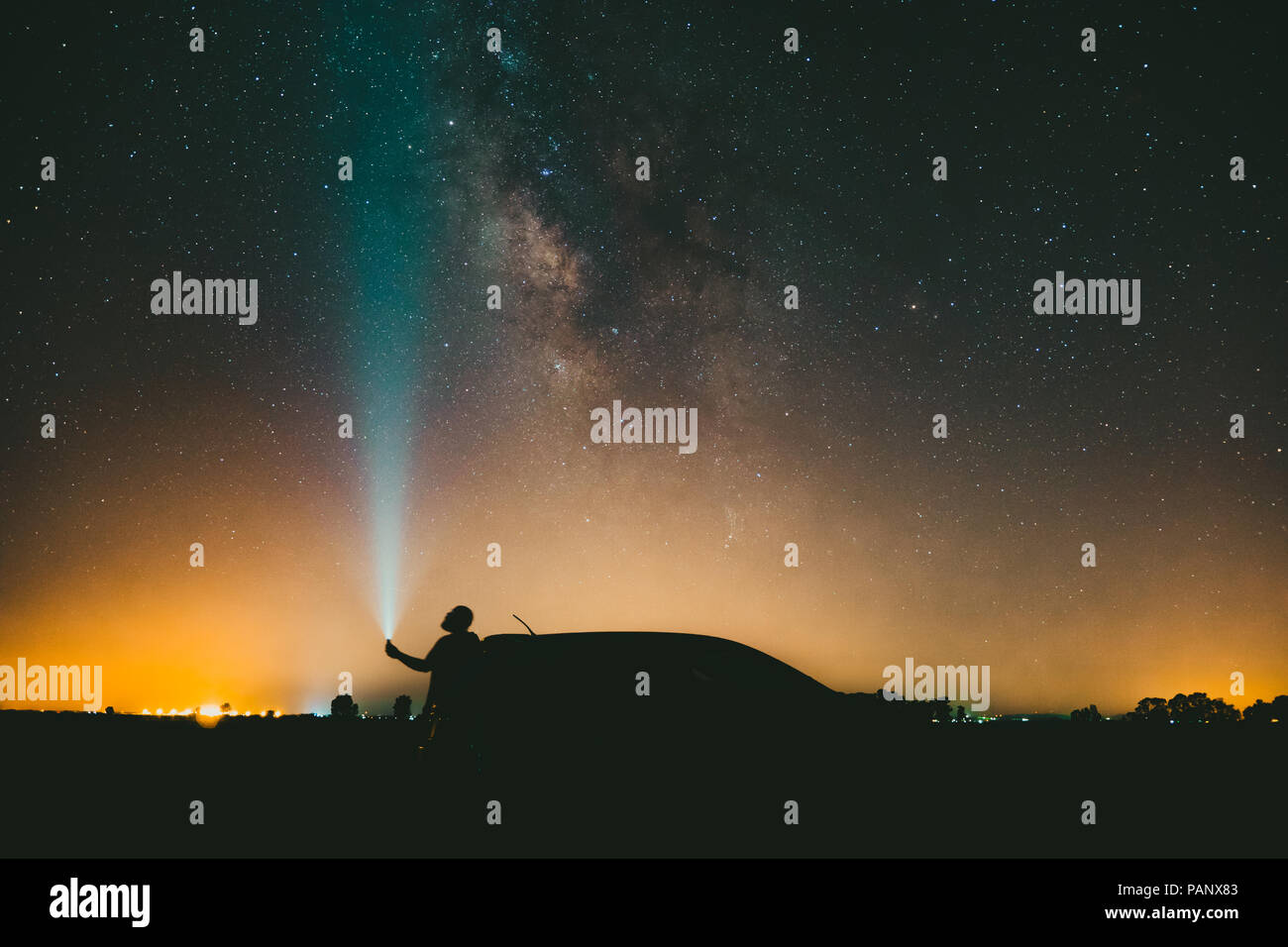 Man With Torch Light Dark Stock Photos & Man With Torch Light Dark ...