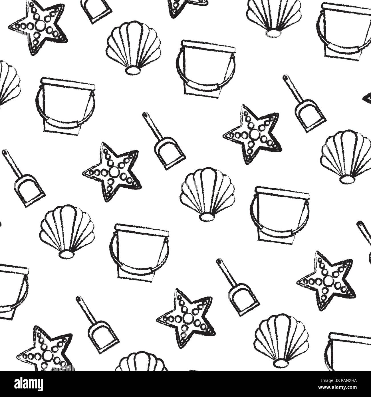 grunge funny beach recreation things background Stock Vector Image ...