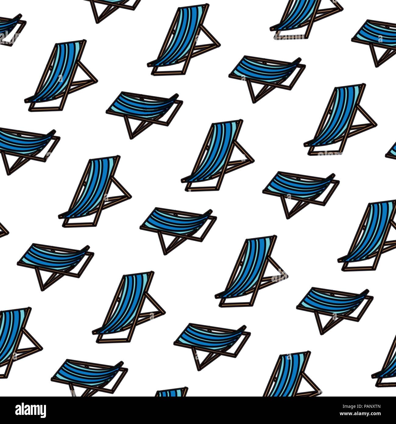 color beach chair comfortable object background Stock Vector Image ...