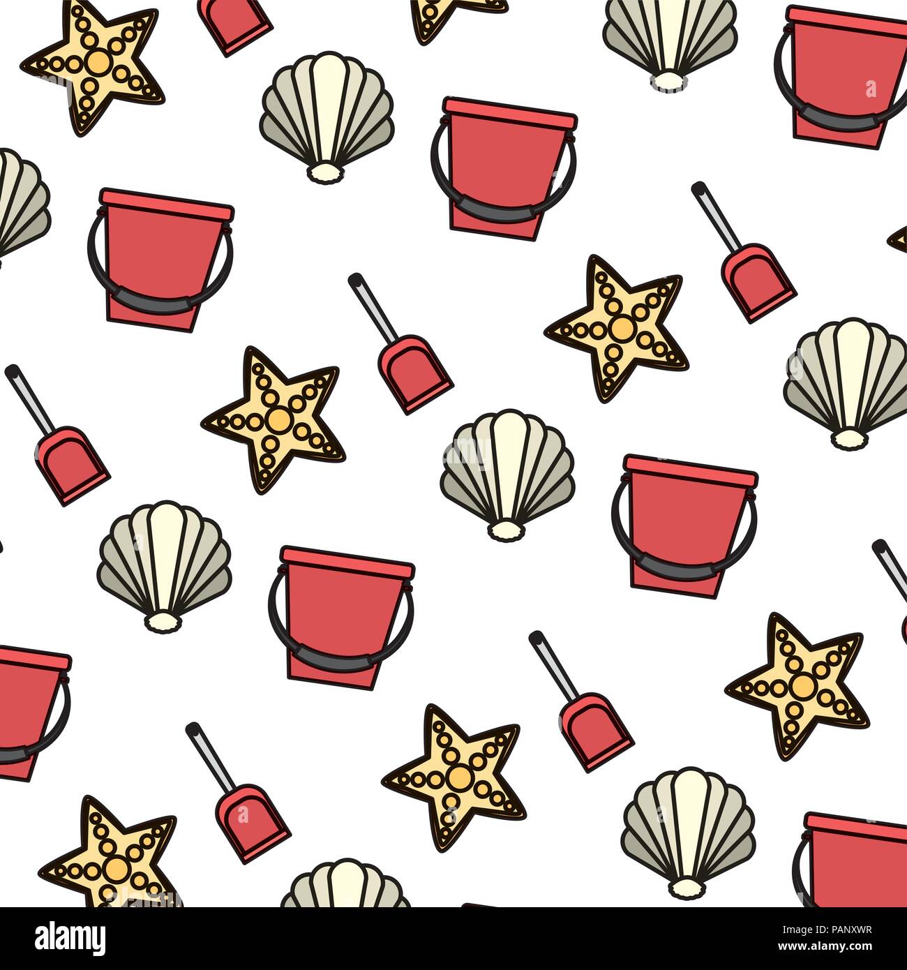 color funny beach recreation things background Stock Vector Image & Art ...