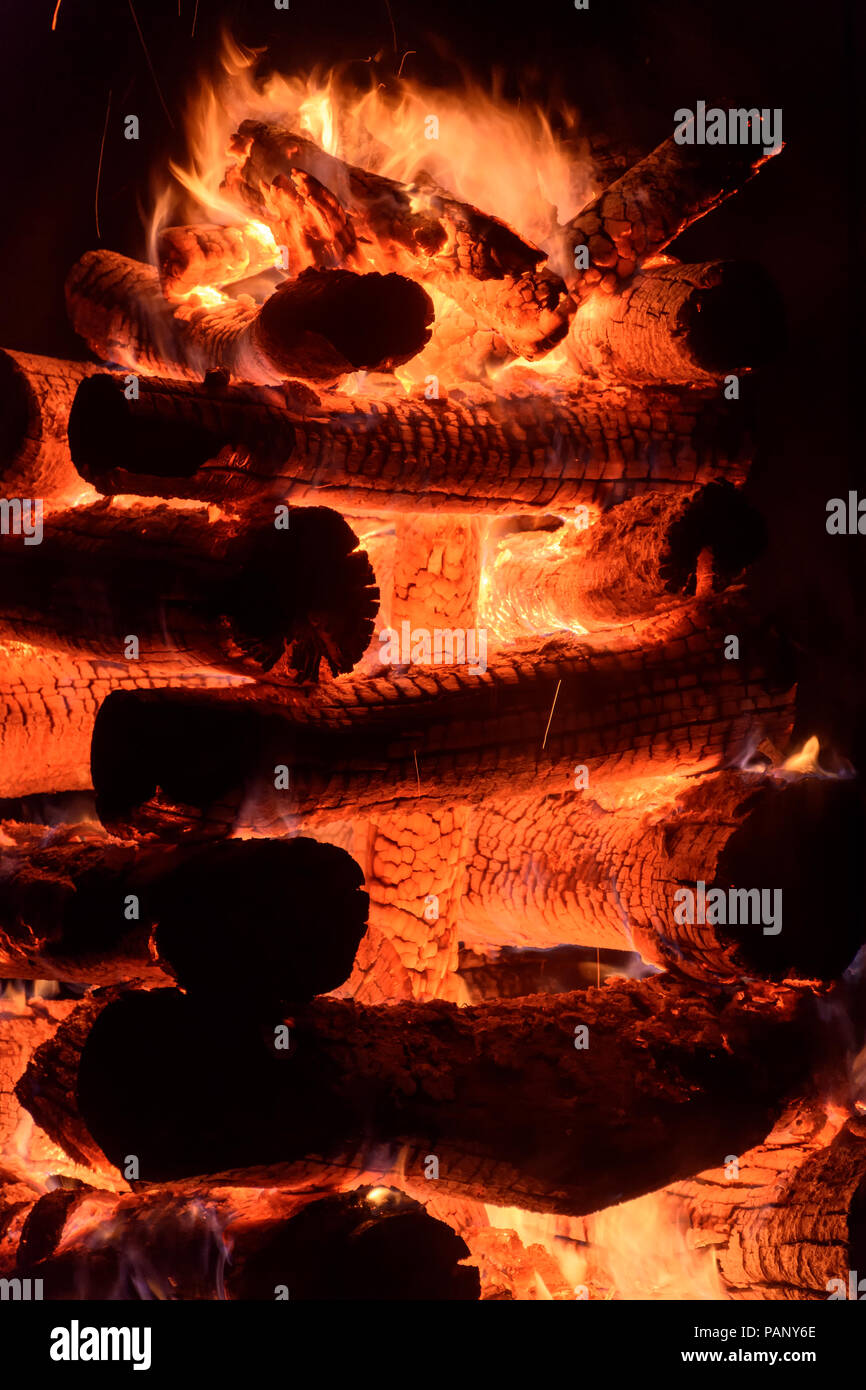 Folk festival bonfire of Saint John typical of folklore and Brazilian ...