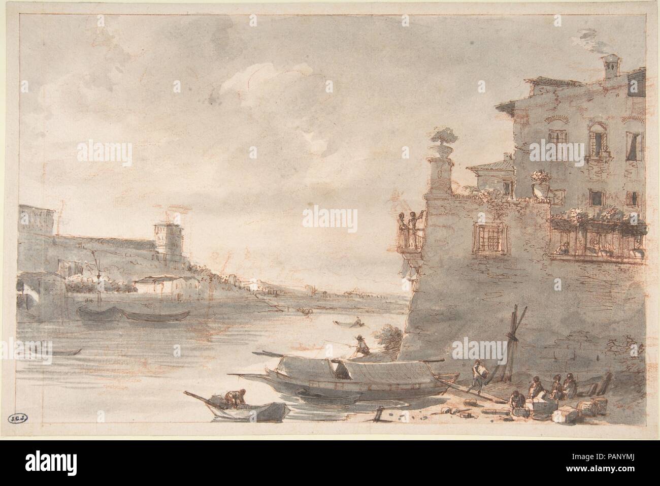 The Tiber at the Outskirts of Rome. Artist: Victor Jean Nicolle (French ...