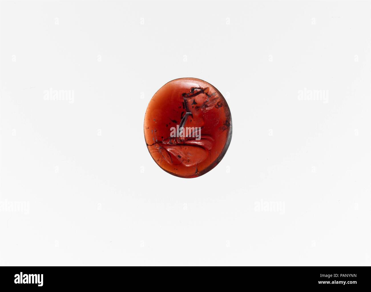 Garnet (pyrope) ring stone. Culture: Roman. Dimensions: Length: 1/2 in ...