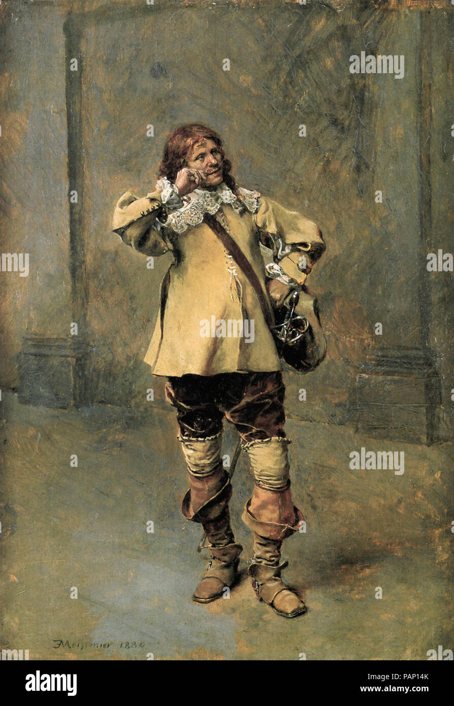 Meissonier Jean-Louis Ernest - Cavalier (Twirling Moustache Stock Photo ...