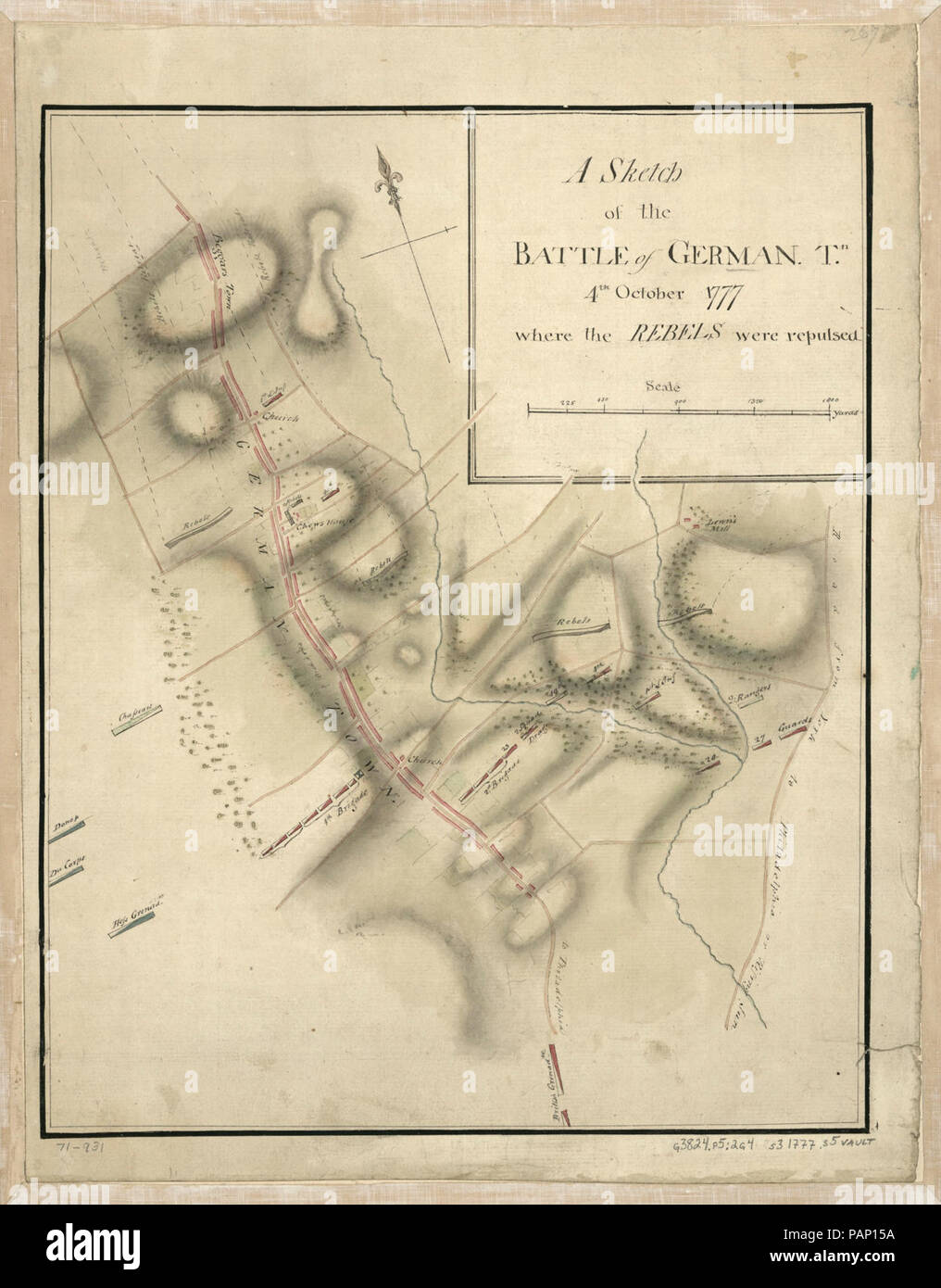 A Sketch of the Battle of German. Tn., 4th October 1777, where the ...