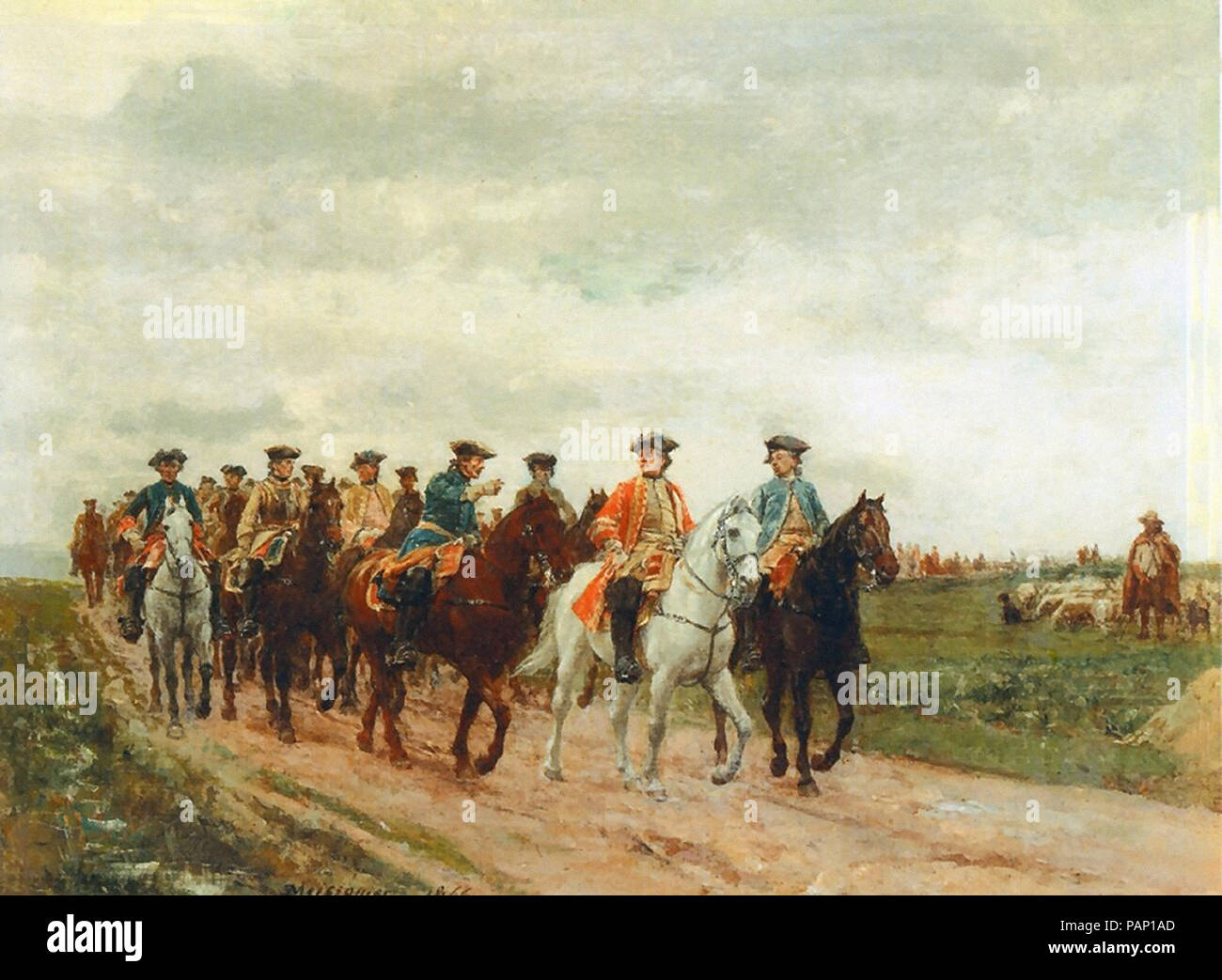 Meissonier Jean-Louis Ernest - Maurice Comte De Saxe Leading His Troops ...