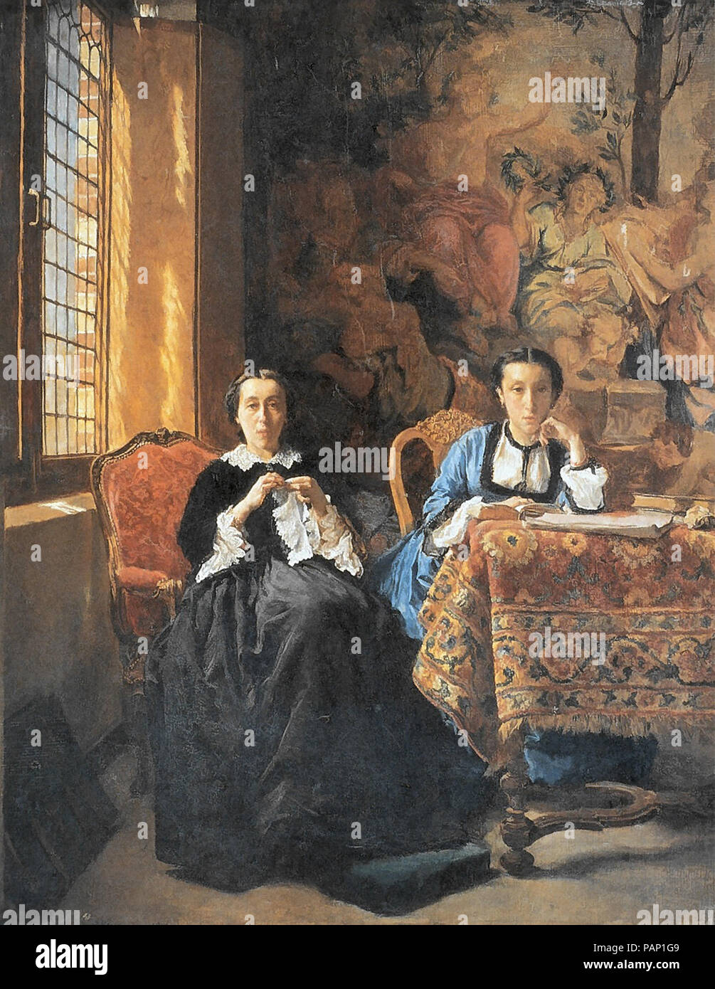 Meissonier Jean-Louis Ernest - Portrait of Madame Meissonier and Her ...