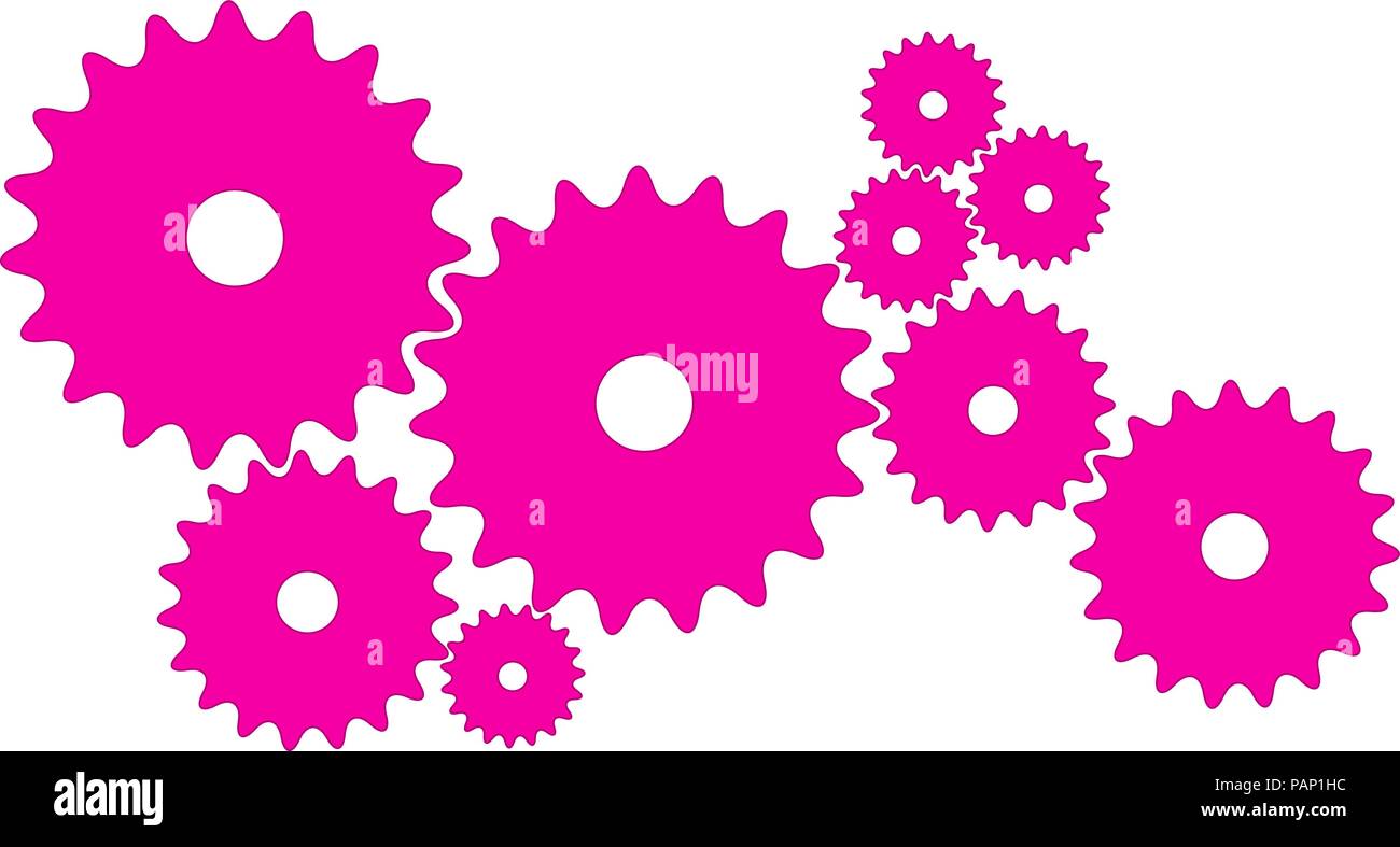 Gears in pink design on white background Stock Vector Image & Art - Alamy