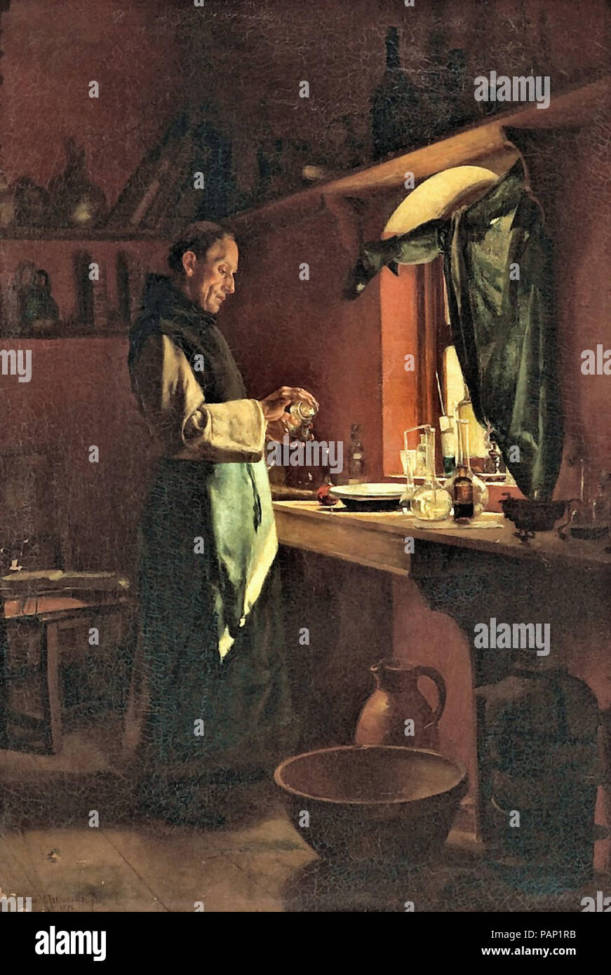Meissonier Jean-Louis Ernest - the Alchemist Stock Photo - Alamy