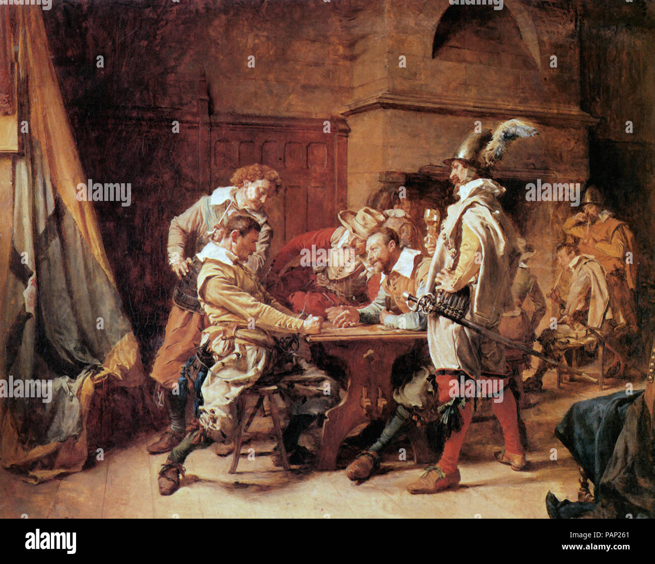 Meissonier Jean-Louis Ernest - the Lost Game Stock Photo - Alamy