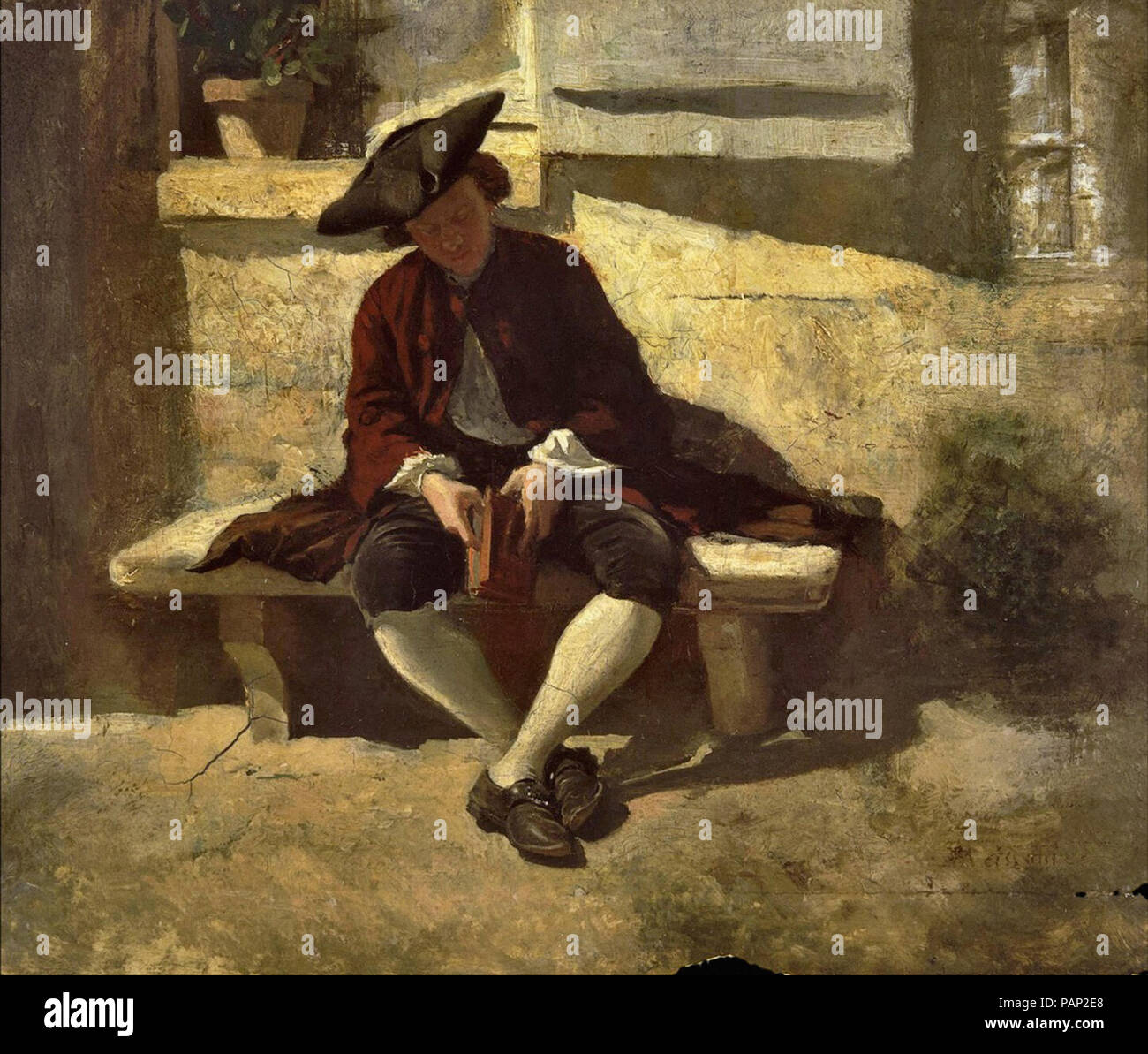 Meissonier Jean-Louis Ernest - Young Man with a Book Stock Photo - Alamy