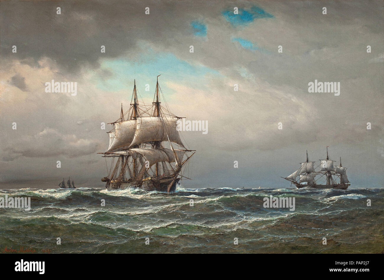 Melbye Daniel Hermann Anton - Ships at Sea Stock Photo - Alamy