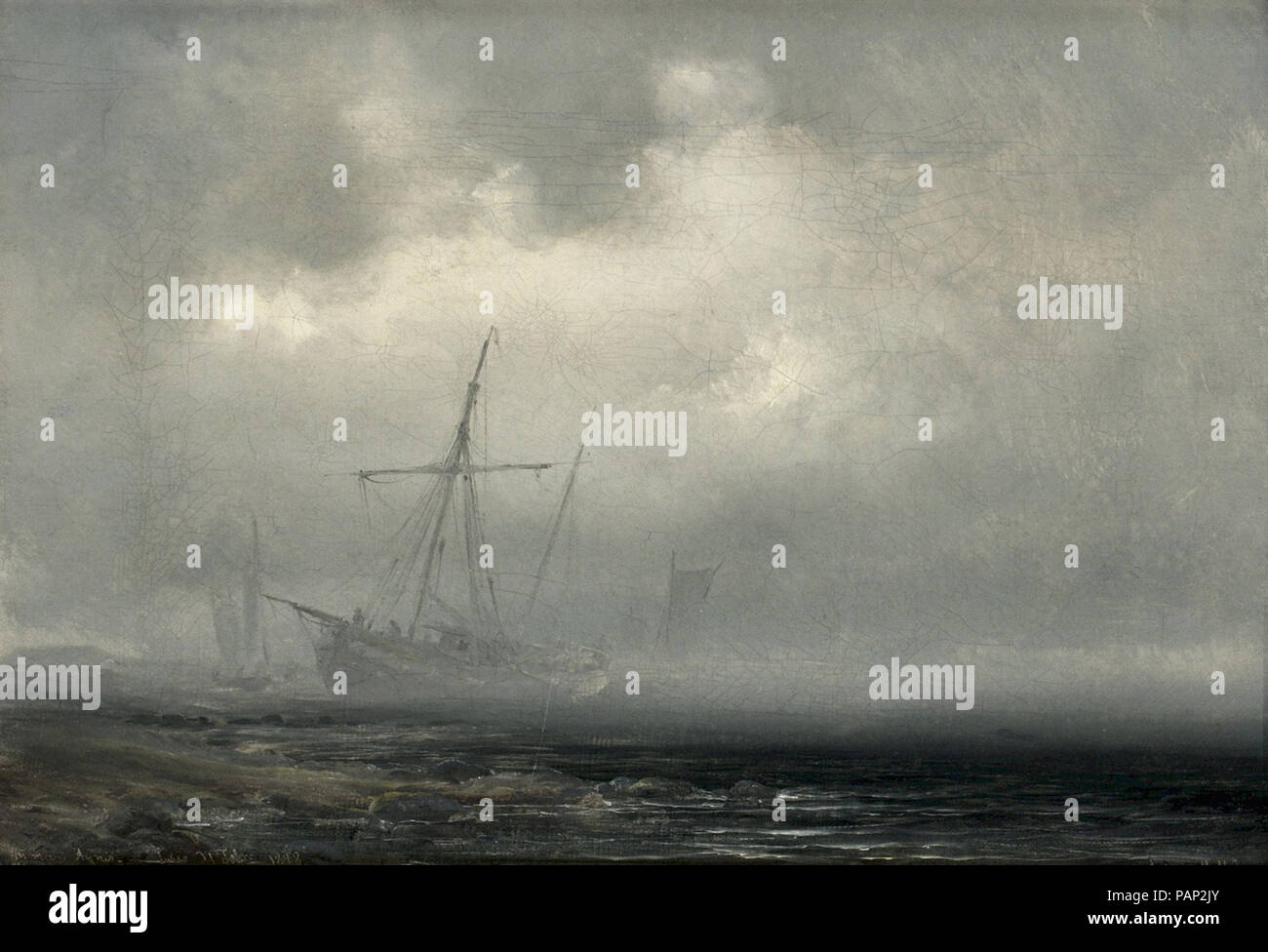 Melbye Daniel Hermann Anton - Skepp VID Dimhöljd Kust Stock Photo - Alamy