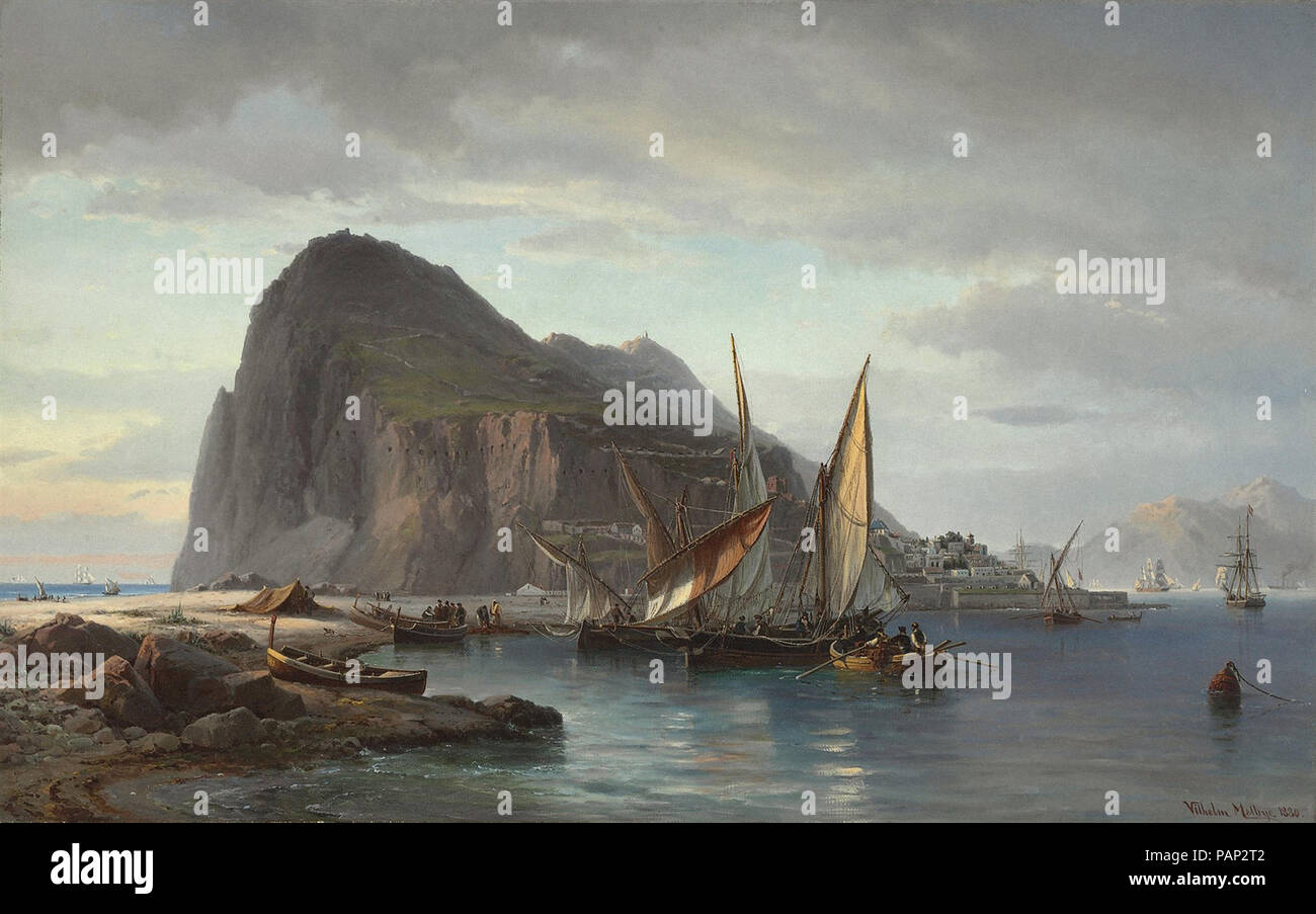 Melbye Wilhelm - Shipping off Gibraltar Stock Photo - Alamy