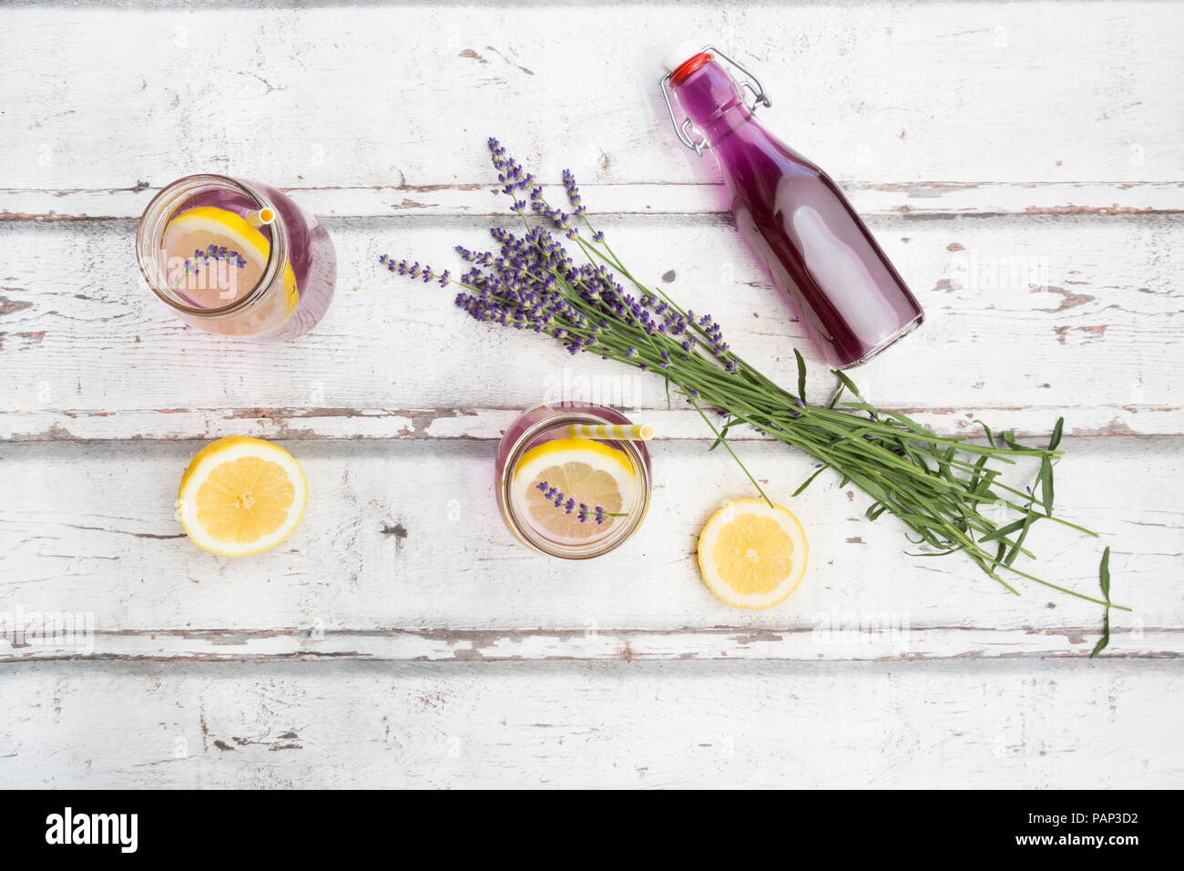 Homemade lavender lemonade with lemon, lavender sirup Stock Photo - Alamy