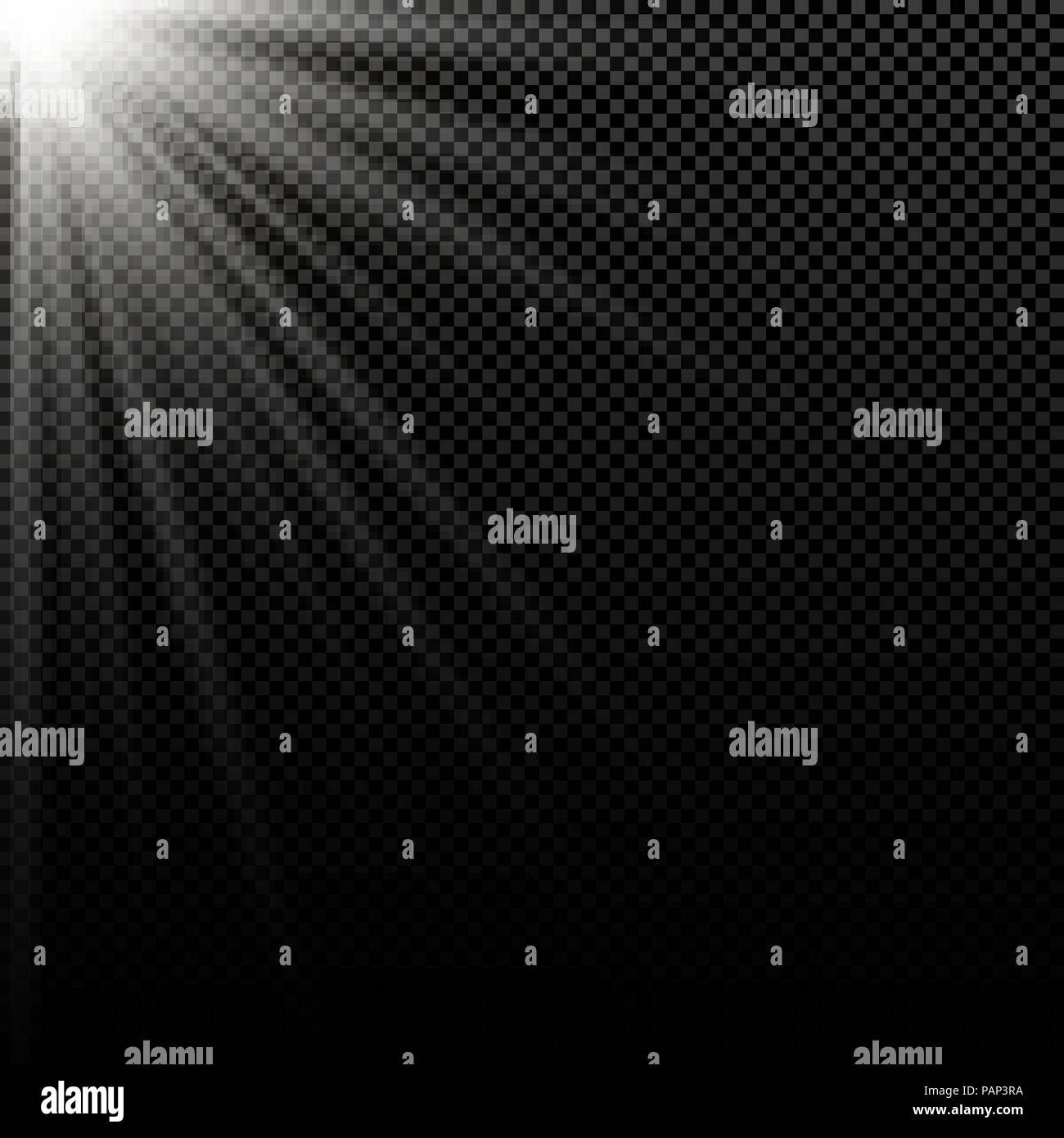 White light effect on dark background. Bright rays. Magic explosion ...