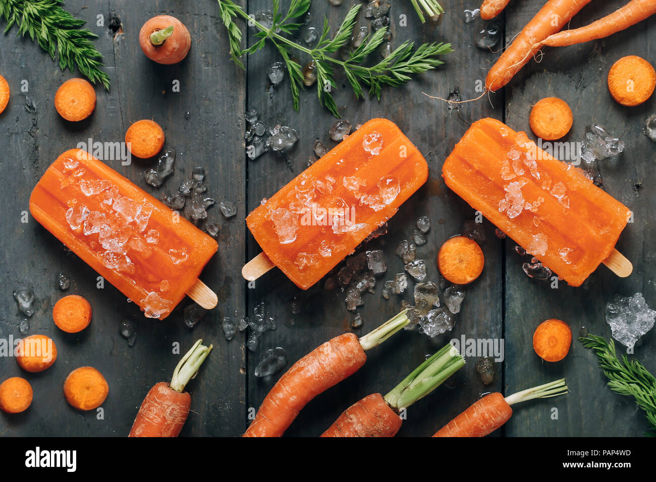 Carrot ice popsicles Stock Photo - Alamy