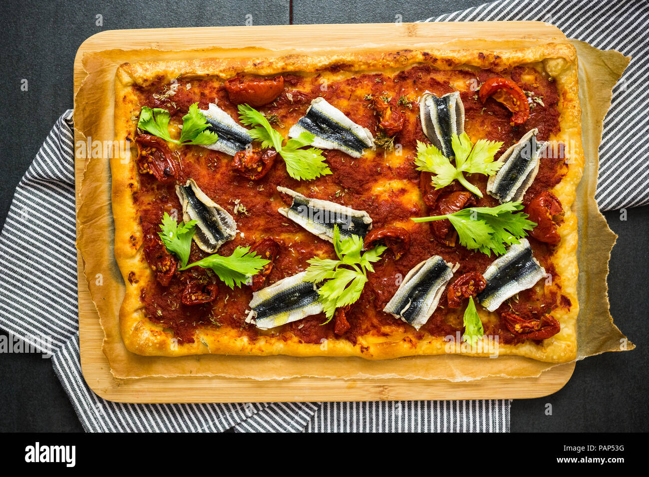 Pizza with anchovies hi-res stock photography and images - Alamy