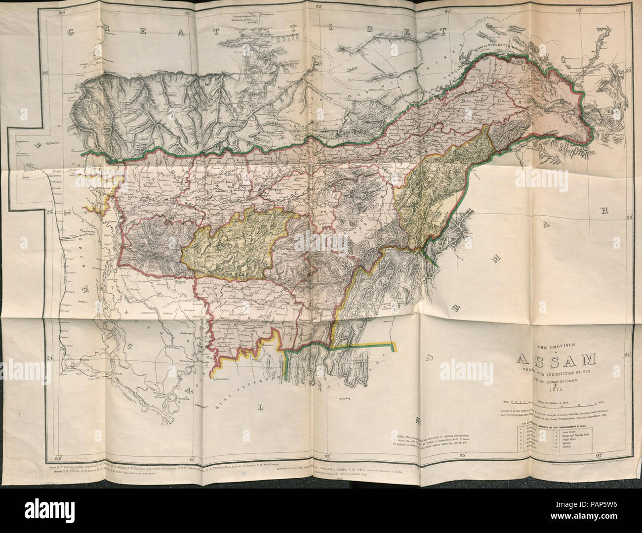A Statistical Account of Assam — Volume 1 Map Stock Photo - Alamy