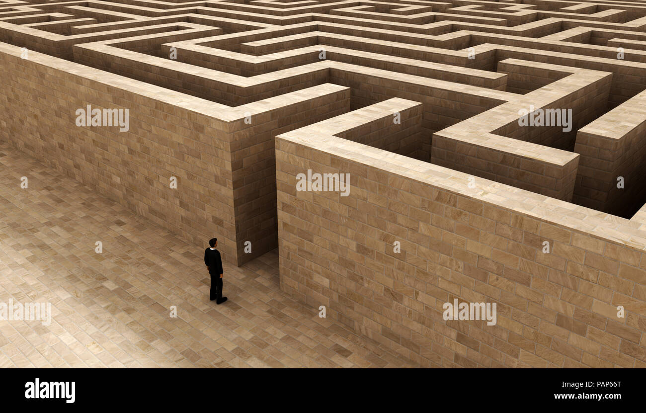 man entering the labyrinth Stock Photo - Alamy