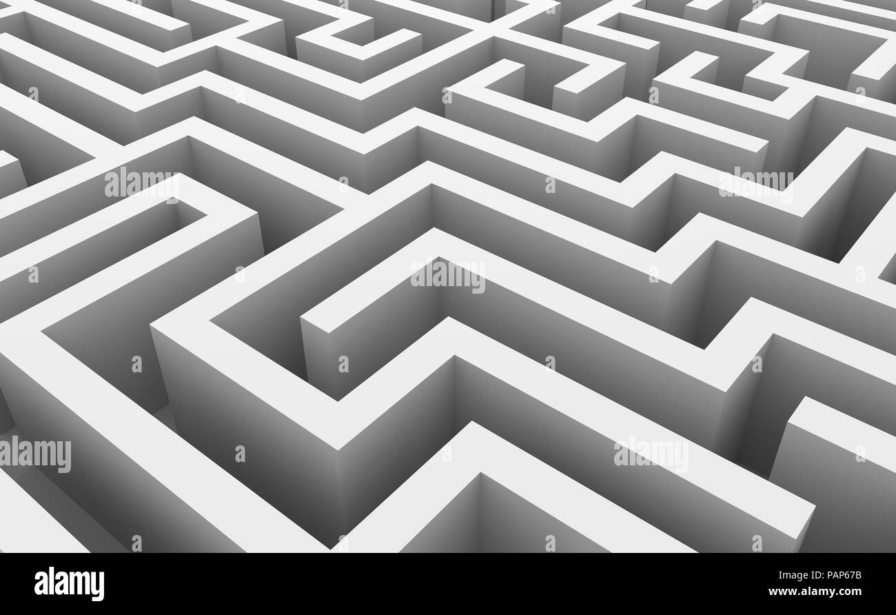 Abstract labyrinth on white background Stock Photo - Alamy