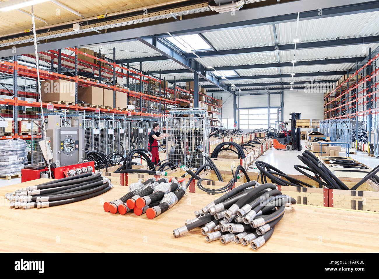 Industrial hall with forklift truck hi-res stock photography and images ...