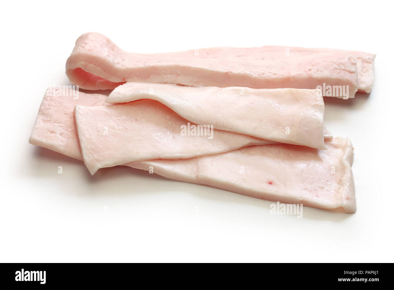 raw fatback, pig fat isolated on white background Stock Photo - Alamy