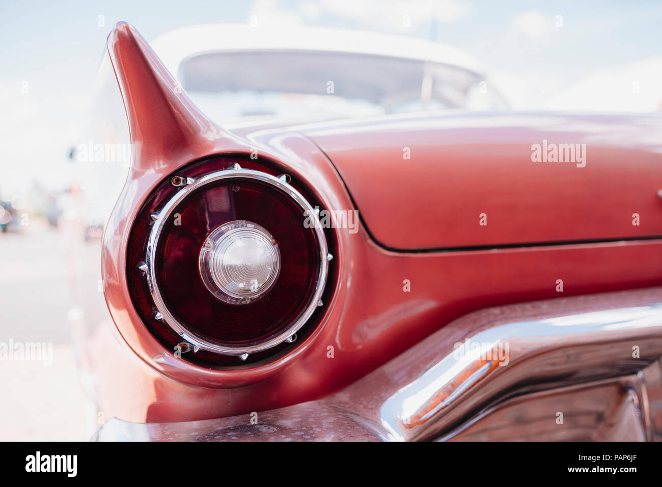 Rear vintage pink car route 66 hi-res stock photography and images - Alamy