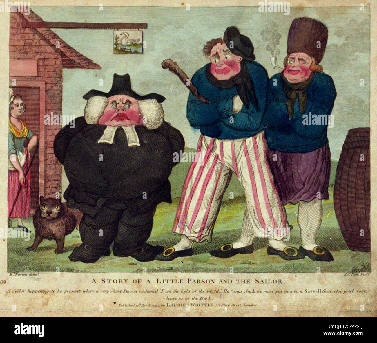 A story of a little parson and the sailor. (caricature Stock Photo - Alamy