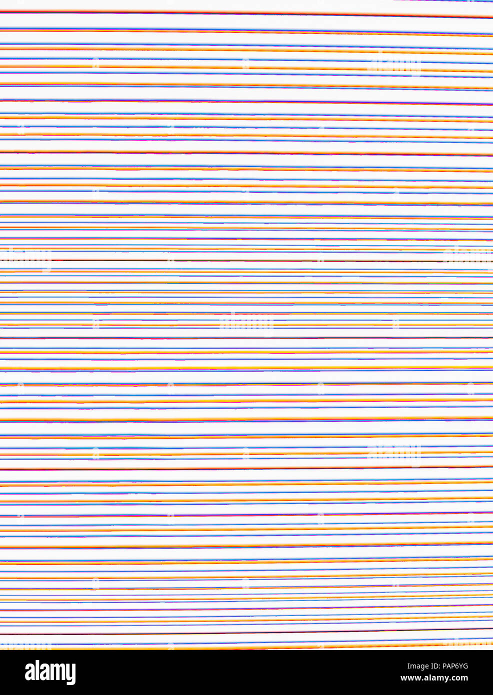 Set of horizontal irregular unsmooth colored lines on a white ...