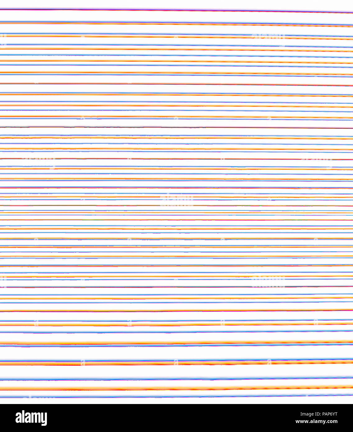 Set of horizontal irregular unsmooth colored lines on a white ...
