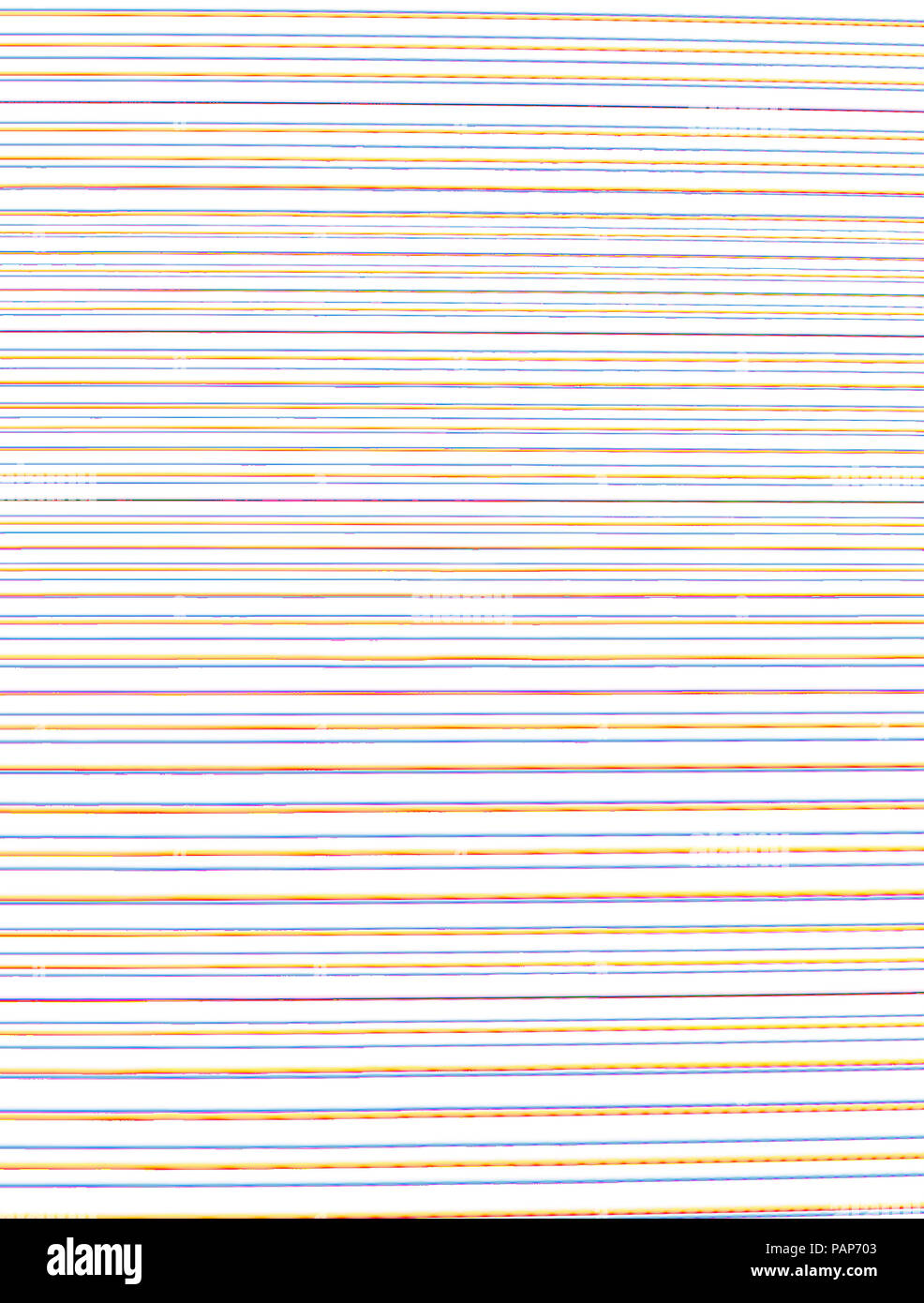 Set of horizontal irregular unsmooth colored lines on a white ...