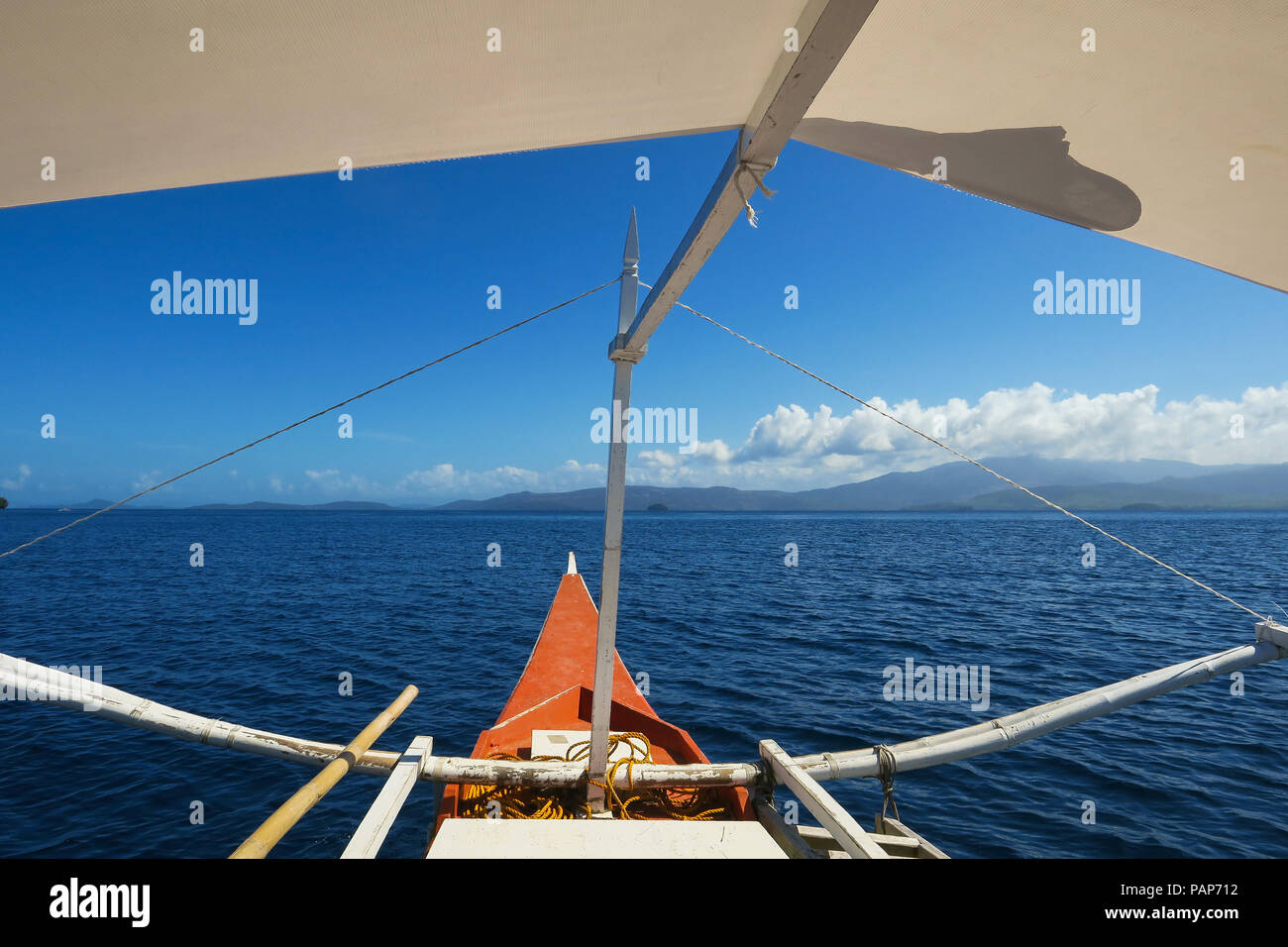 Sea view from an island hopping tour boat out on the water - Puerto ...
