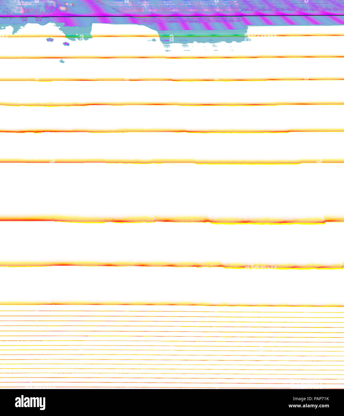 Irregular yellow-orange horizontal stripes on a white background and ...
