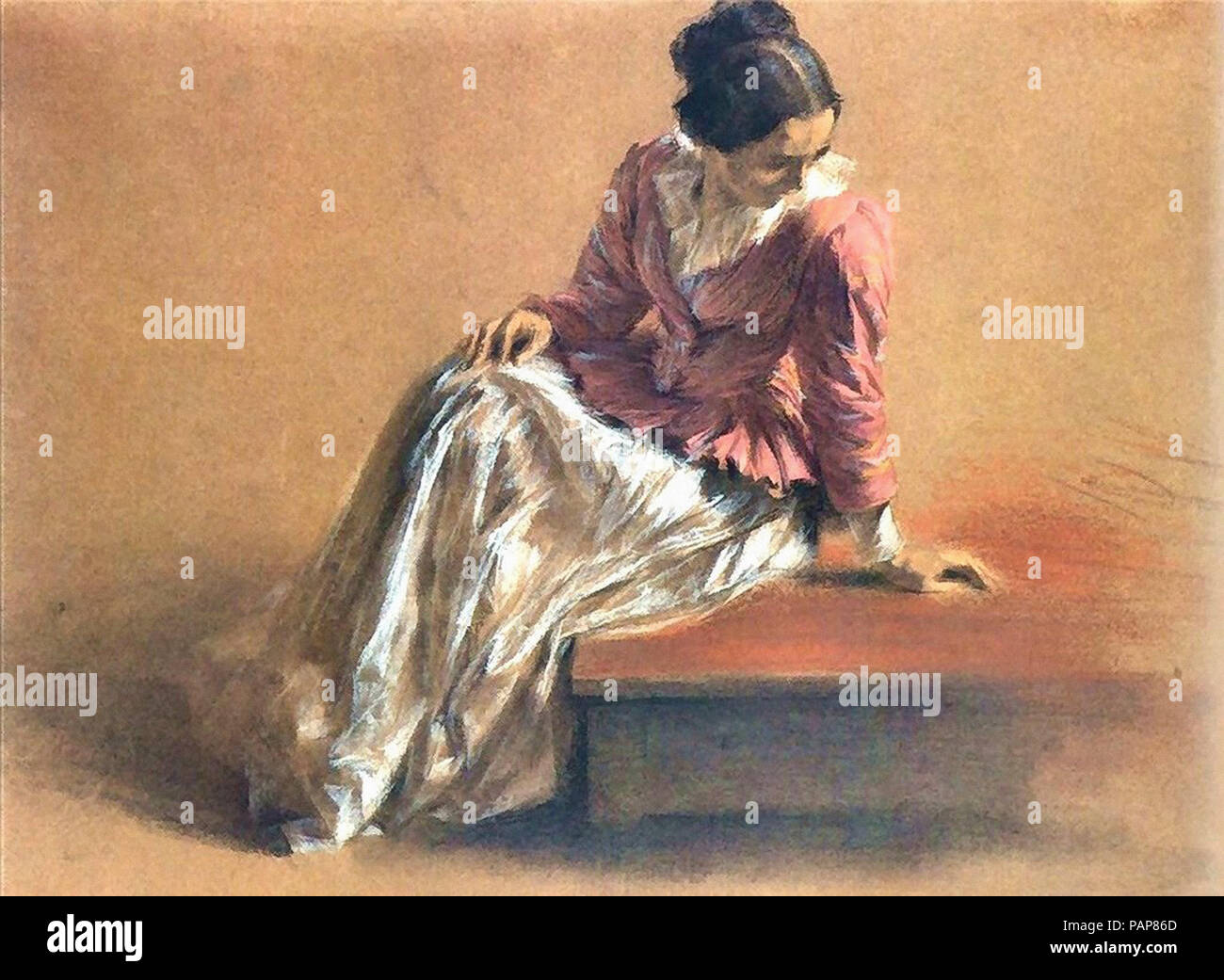 Menzel Adolph Von - Costume Study of a Seated Woman (the Artist's ...