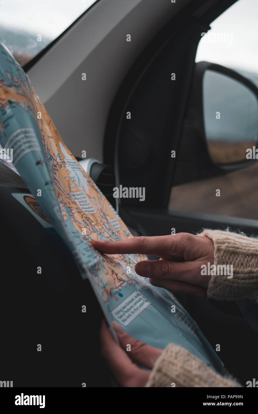 Womans finger pointing map hi-res stock photography and images - Alamy