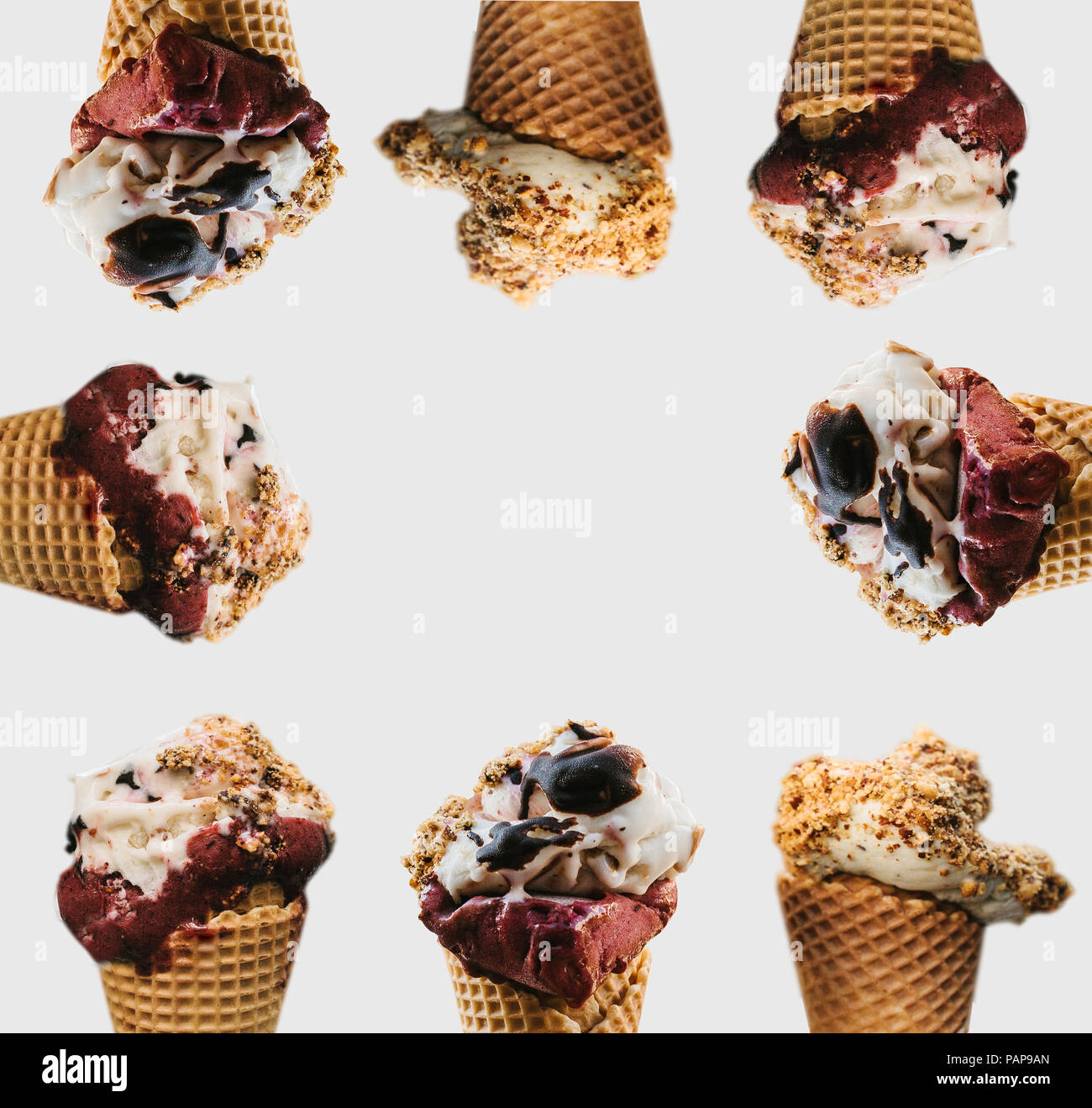 The original idea is a lot of ice cream on a white background. Summer ...