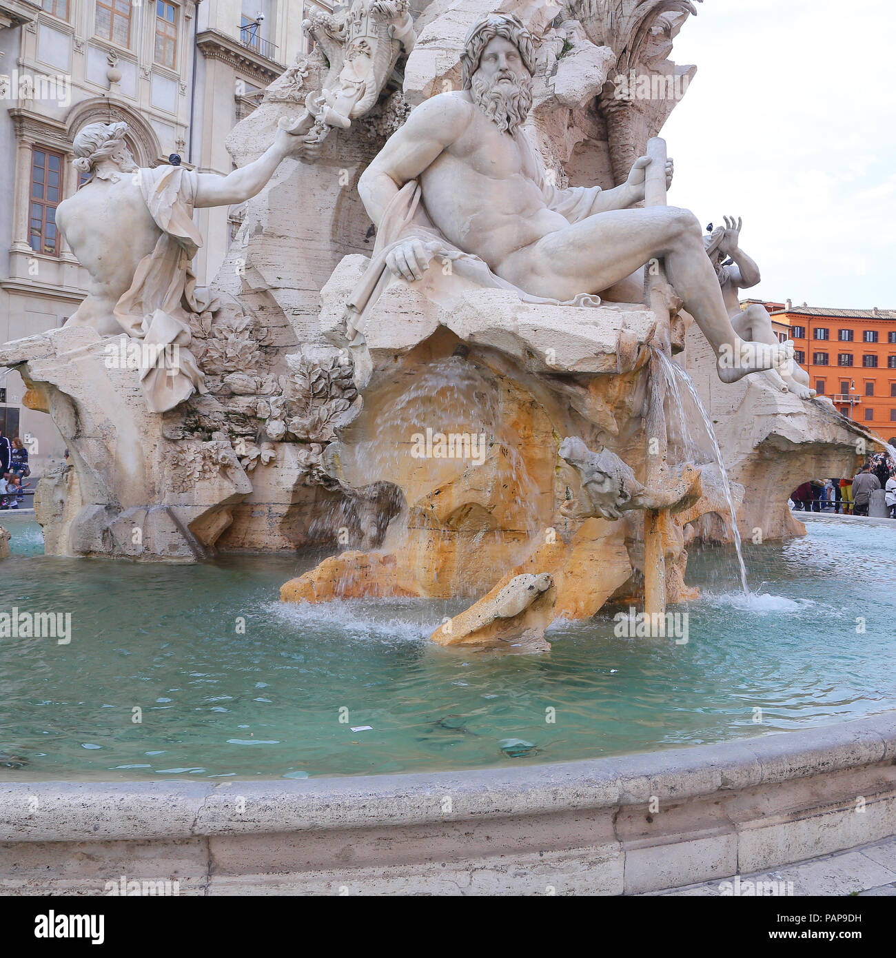 Italy navona plaza fountain of the four rivers hi-res stock photography ...