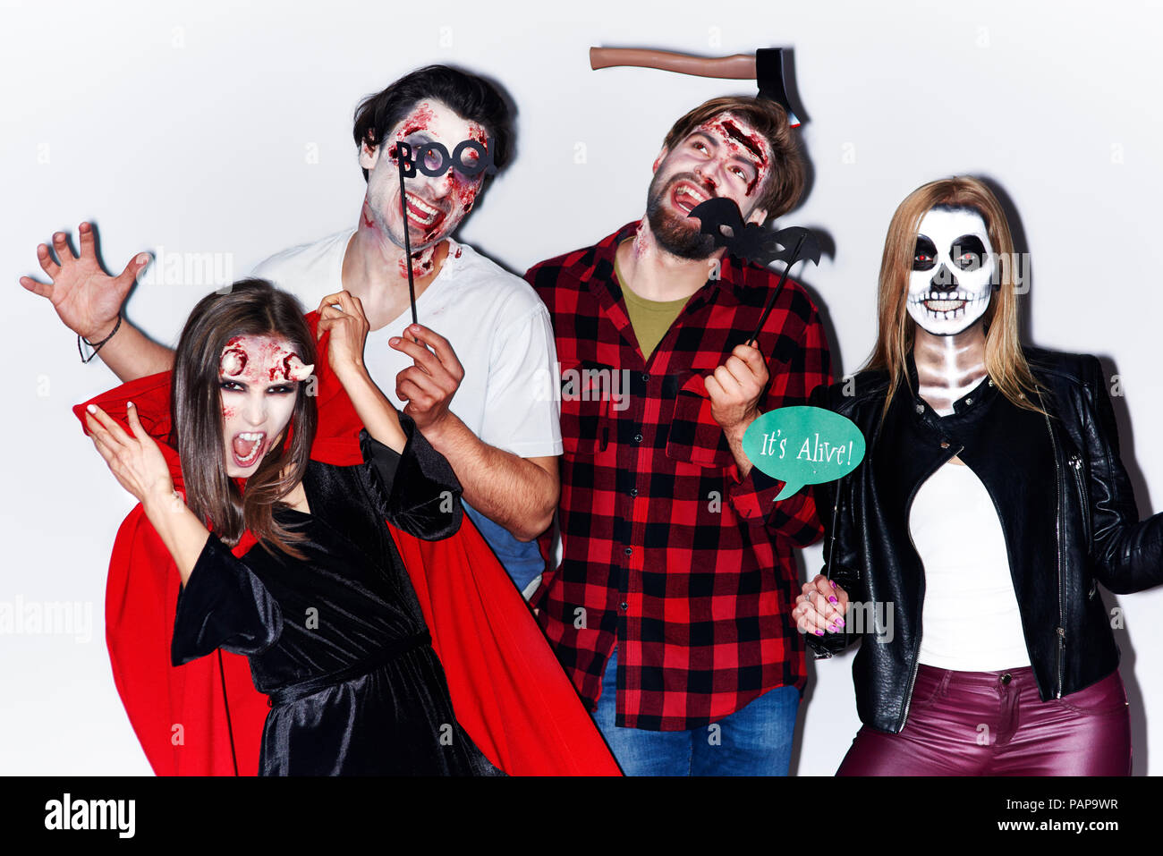 Friends creepy halloween costumes hi-res stock photography and images ...