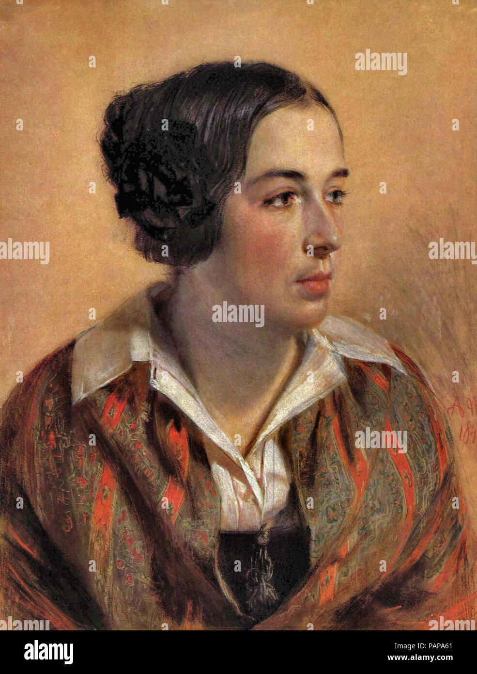 Menzel Adolph Von - Portrait of Karoline Arnold 2 Stock Photo - Alamy