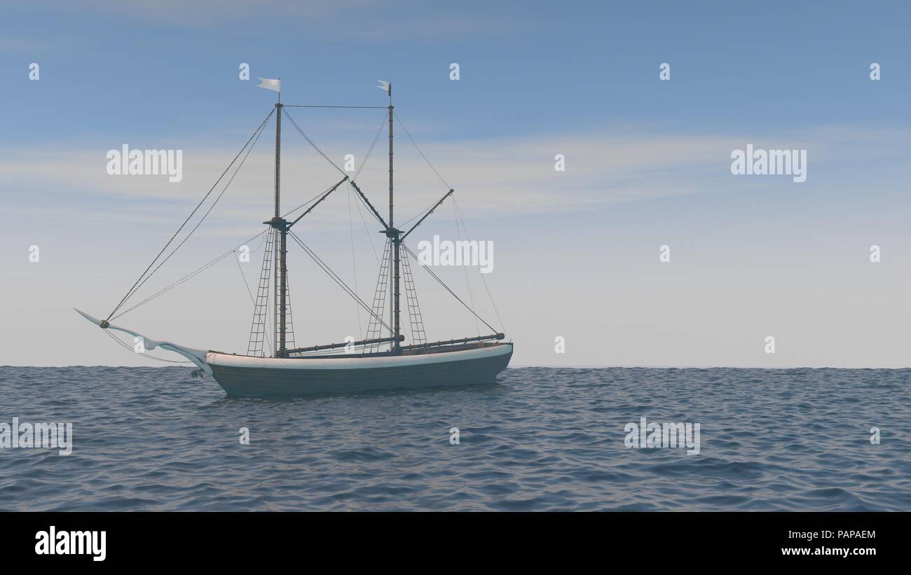 3d rendering of the ship in the ocean Stock Photo - Alamy