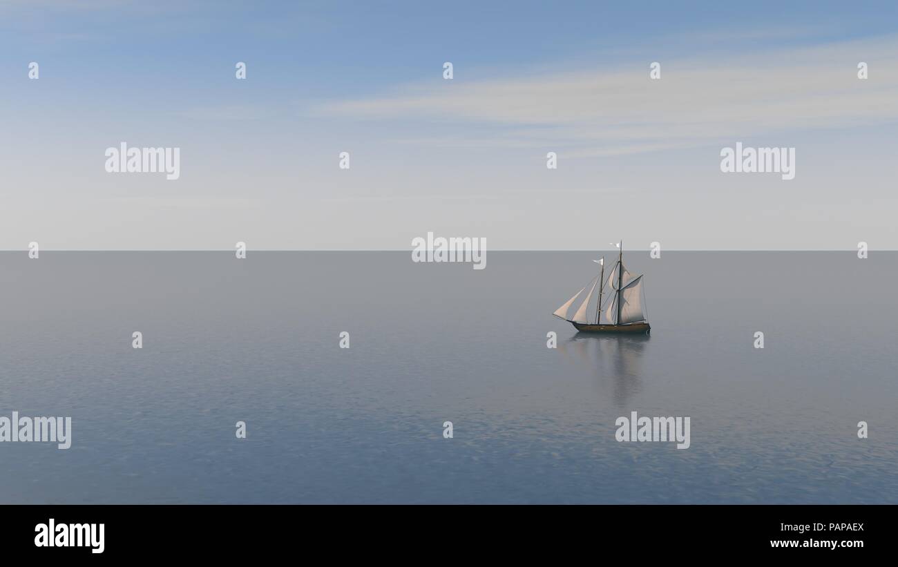 3d rendering of the ship in the ocean Stock Photo - Alamy