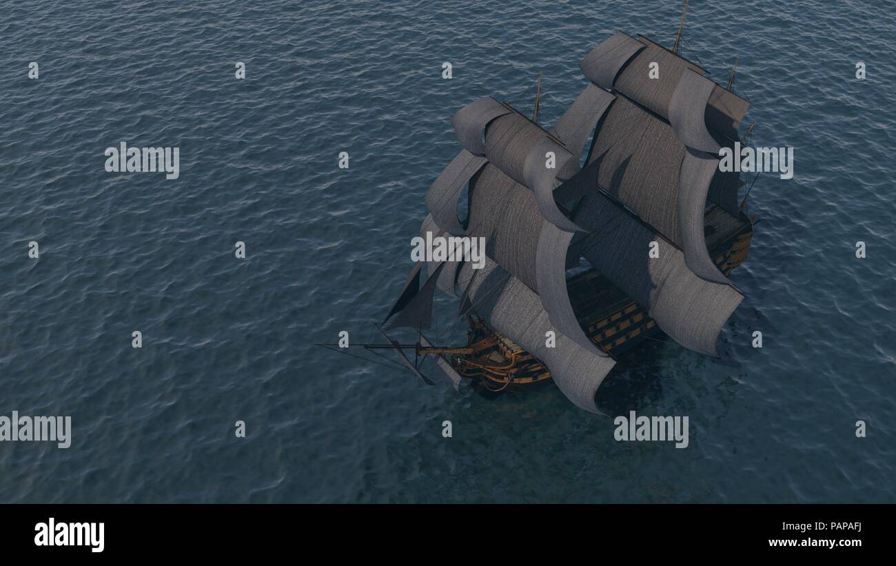 3d rendering of the ship in the ocean Stock Photo - Alamy