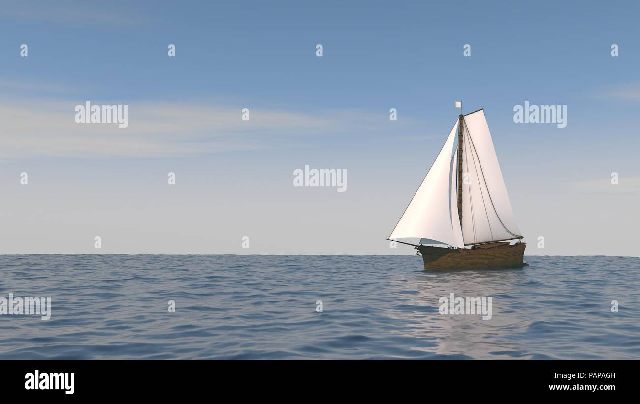 3d rendering of the ship in the ocean Stock Photo - Alamy