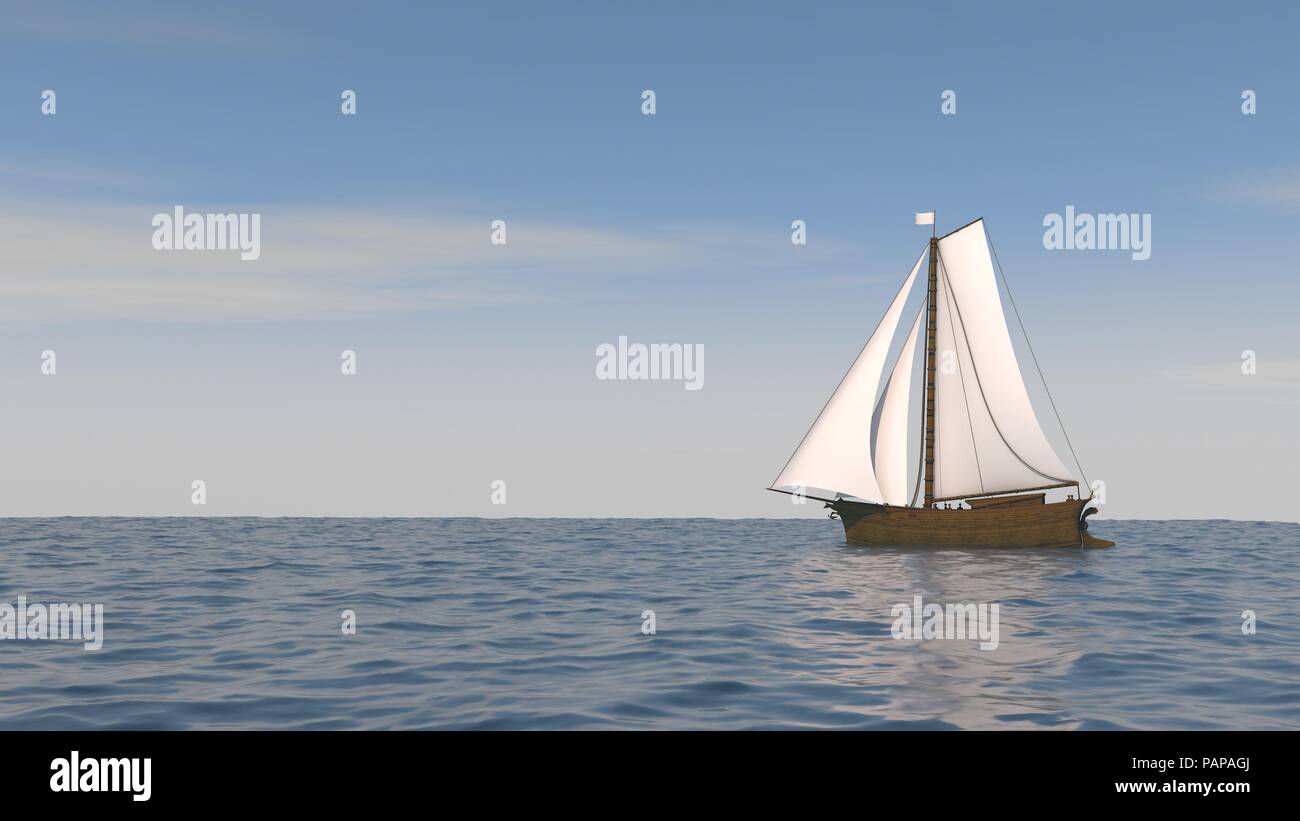 3d rendering of the ship in the ocean Stock Photo - Alamy