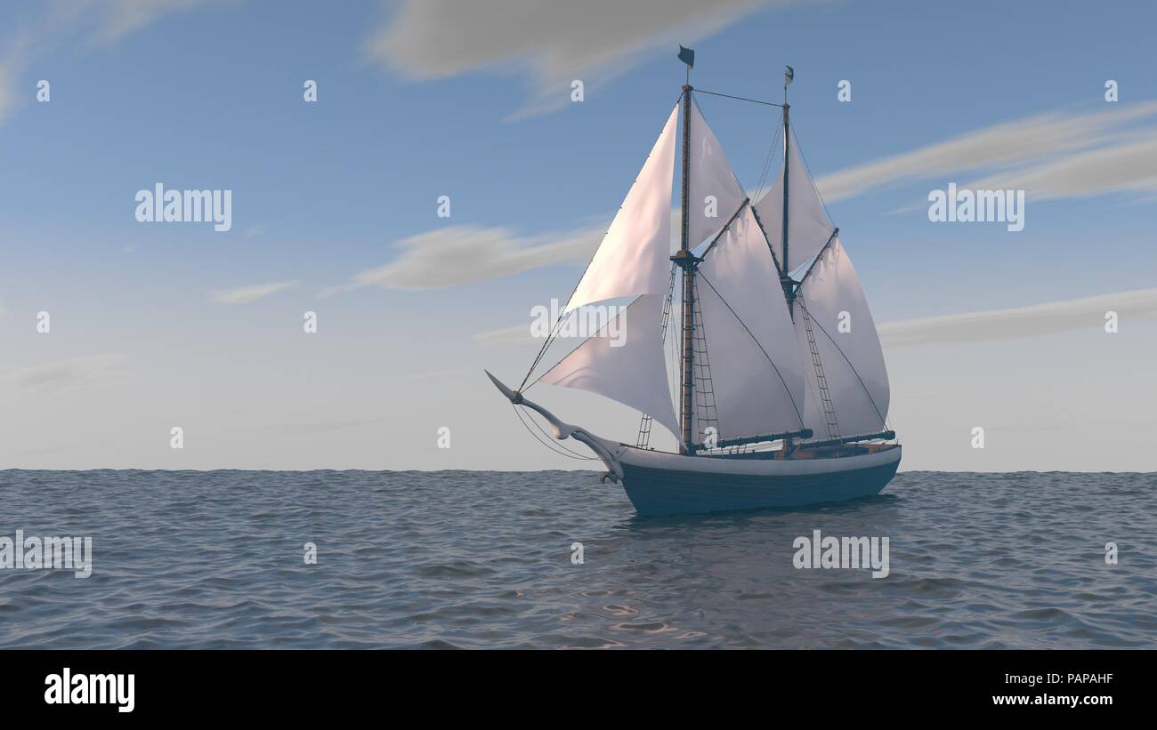 3d rendering of the ship in the ocean Stock Photo - Alamy